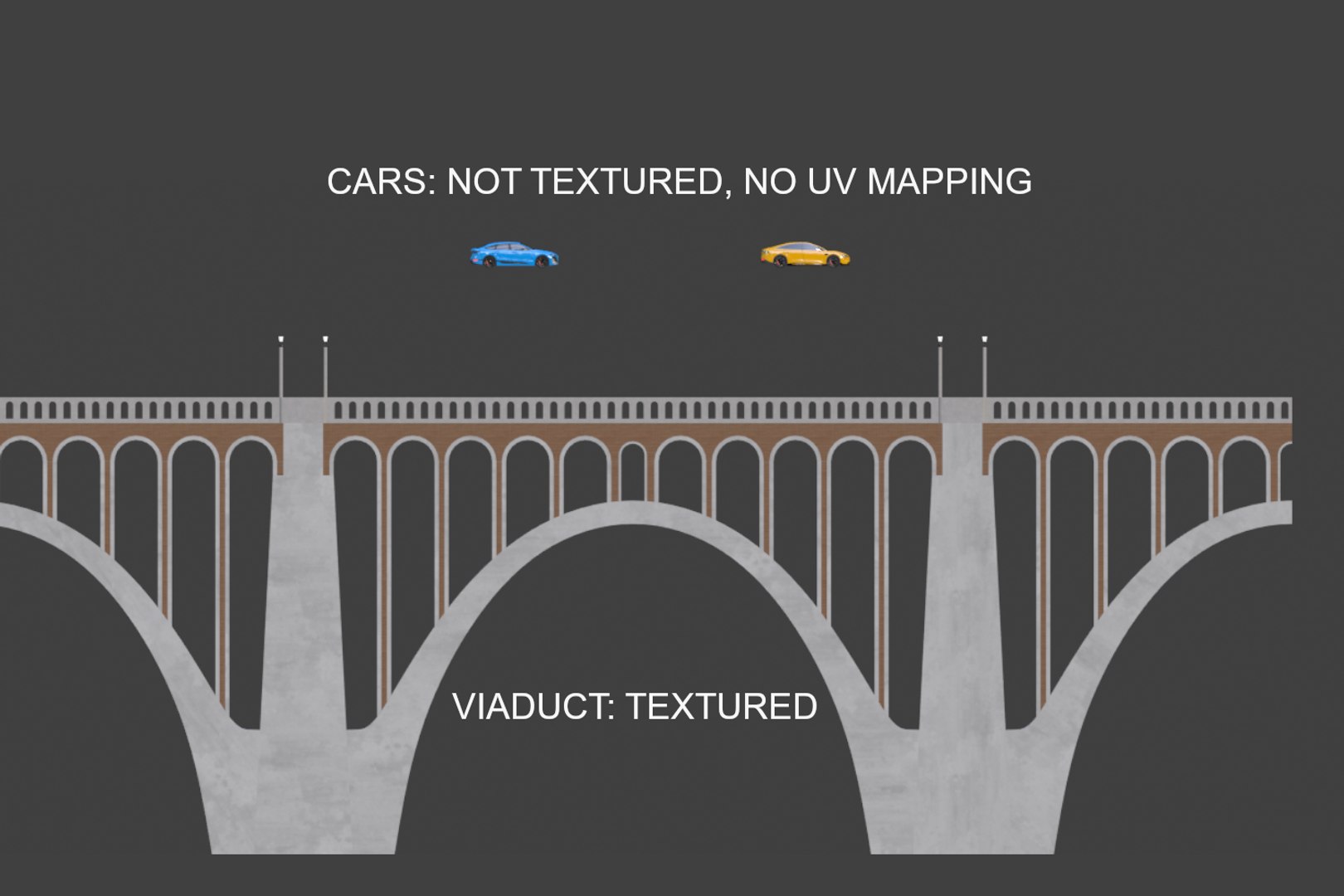 Viaduct With Cars 3D Model - TurboSquid 2391283