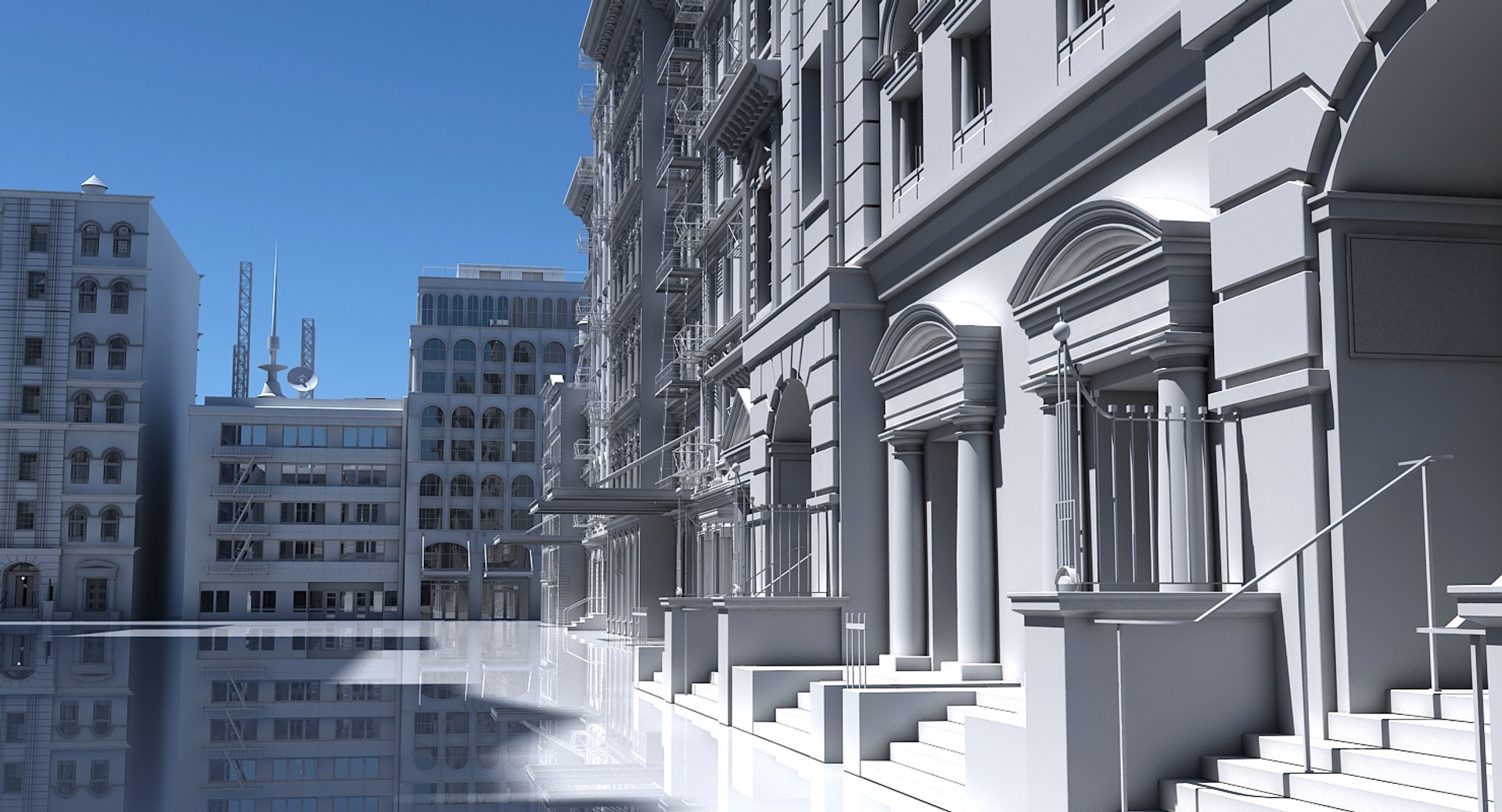 Street Buildings 3D - TurboSquid 1350086