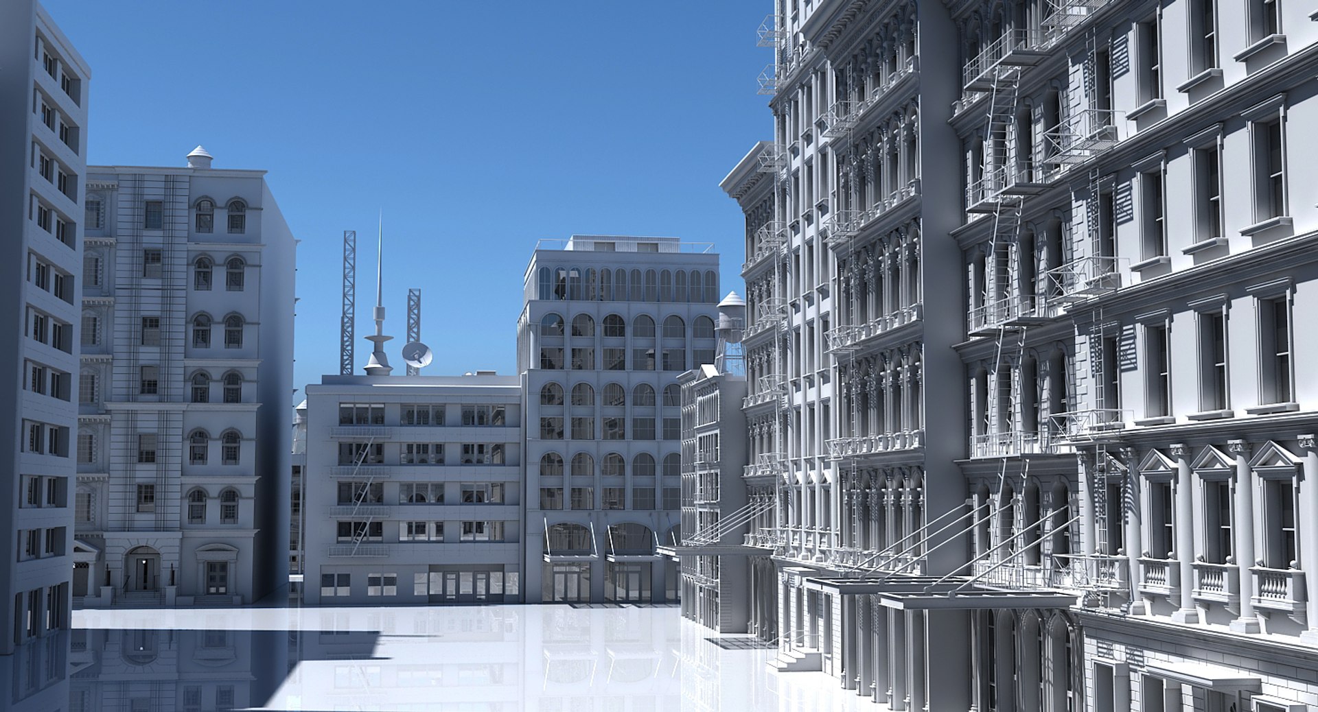 Street Buildings 3D - TurboSquid 1350086
