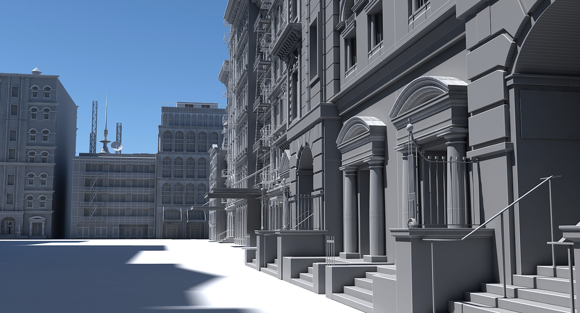 Street Buildings 3D - TurboSquid 1350086