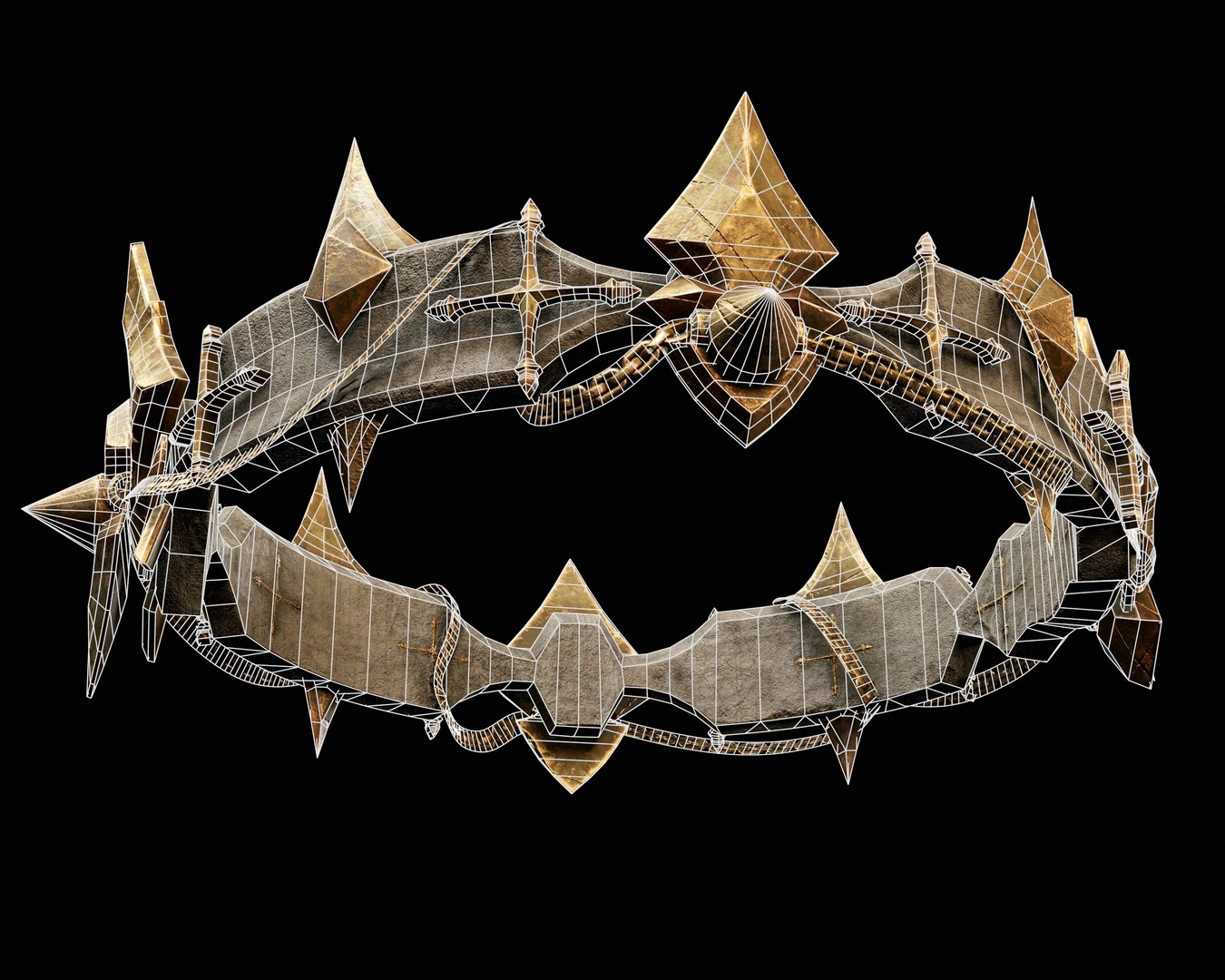 3D Model Medieval Dark Crown - TurboSquid 2403687
