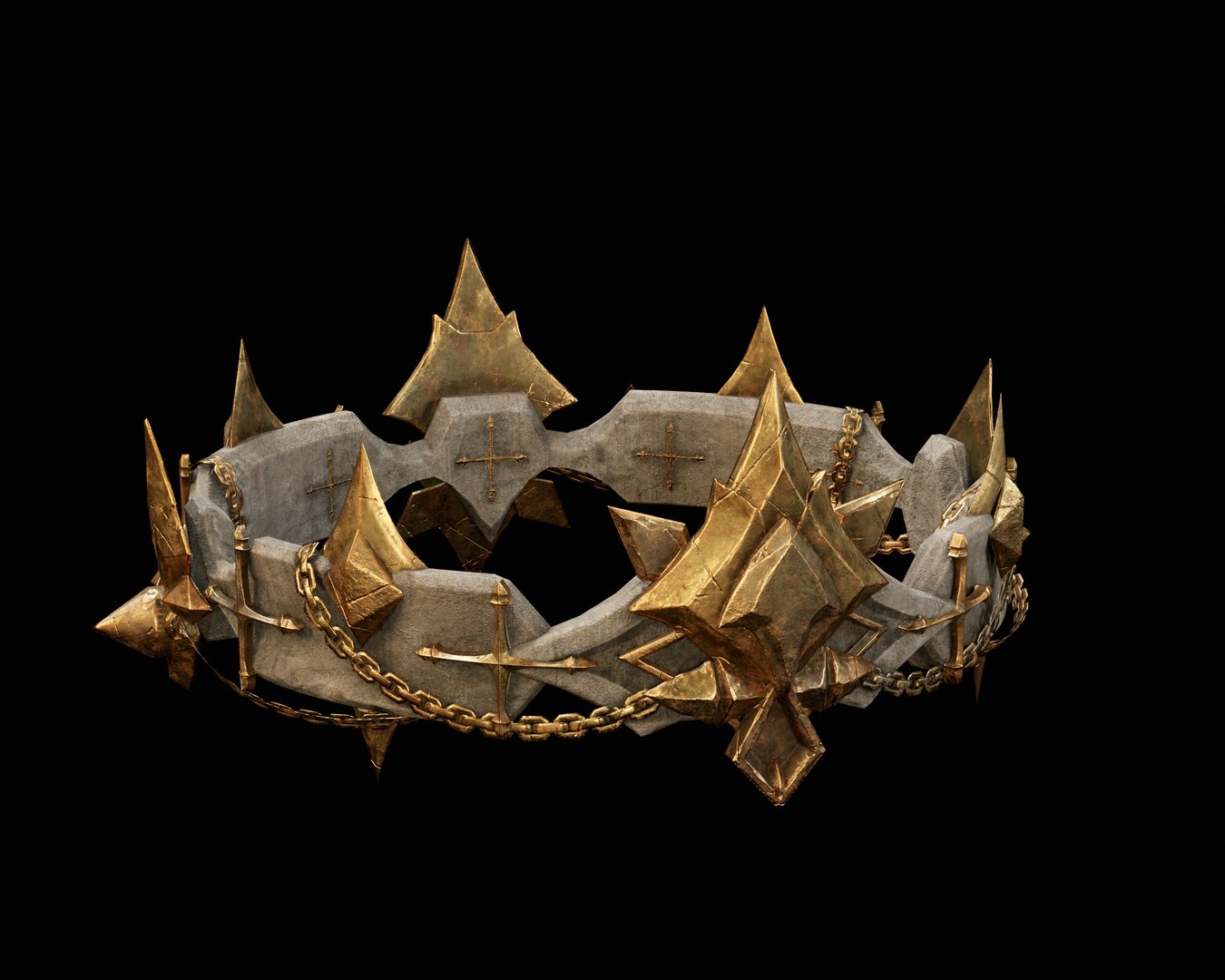 3D Model Medieval Dark Crown - TurboSquid 2403687