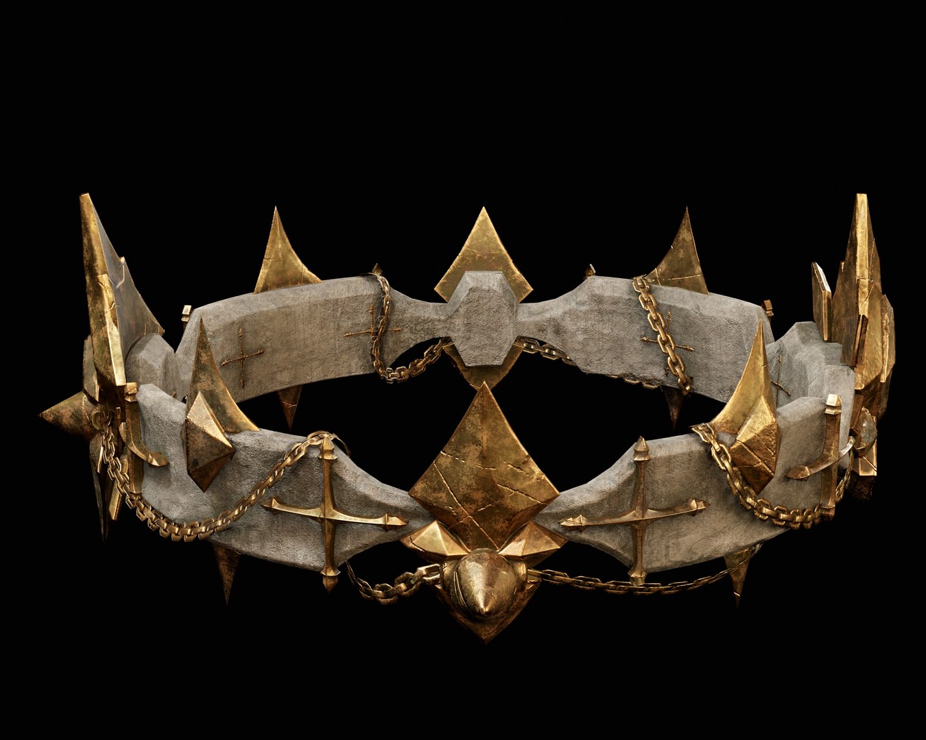 3D Model Medieval Dark Crown - TurboSquid 2403687