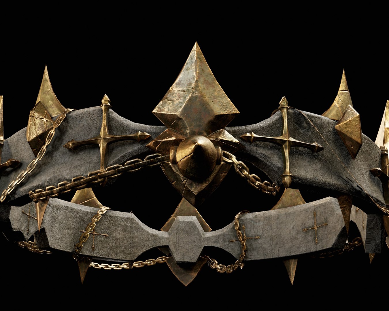 3D Model Medieval Dark Crown - TurboSquid 2403687