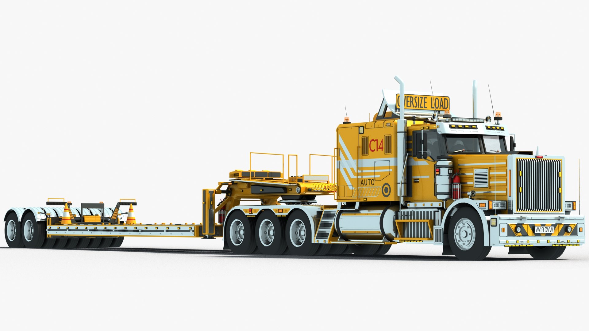 Construction Heavy Hauler Semi Trailer 3D Model - TurboSquid 2122362