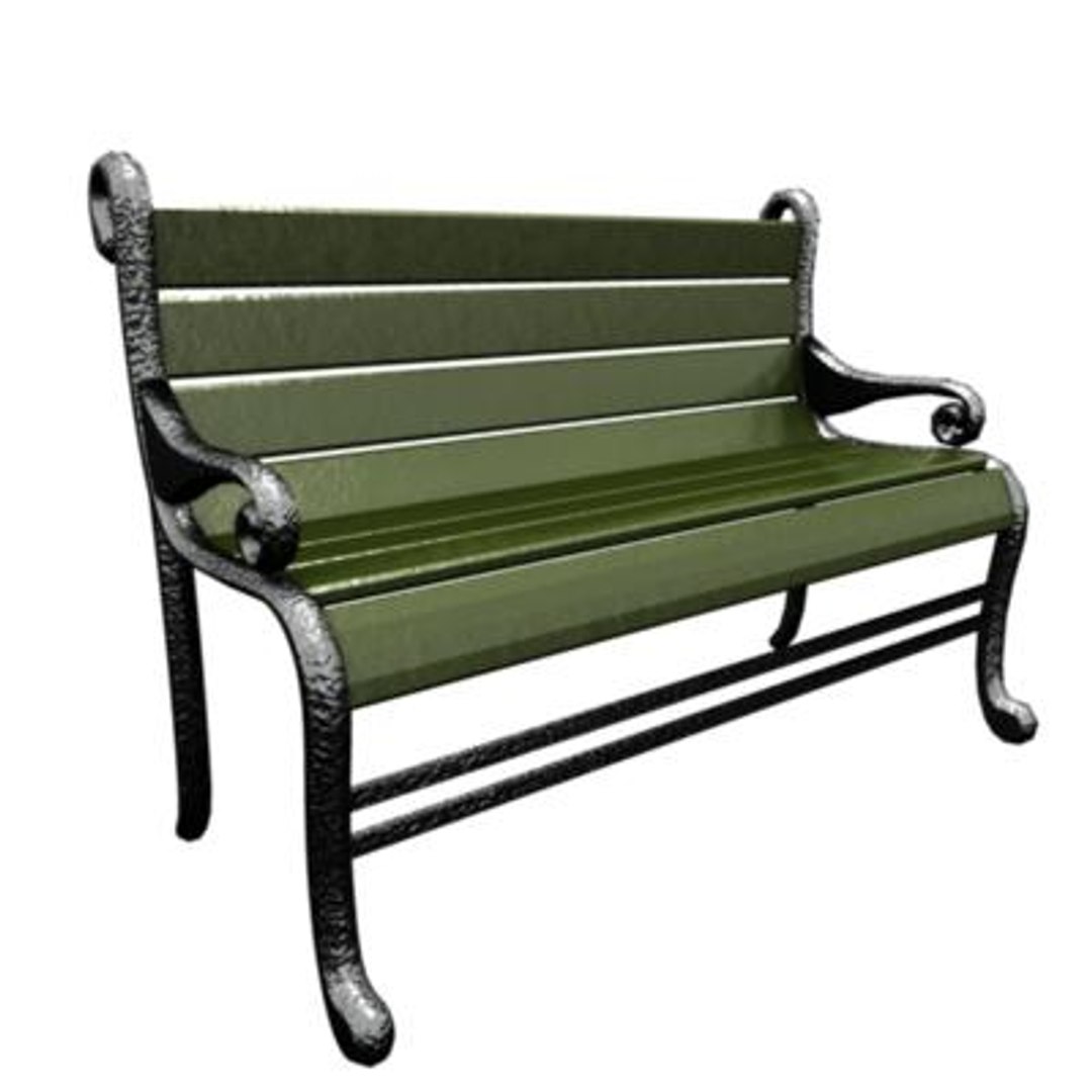 Street Signs Bench Trash 3d Model