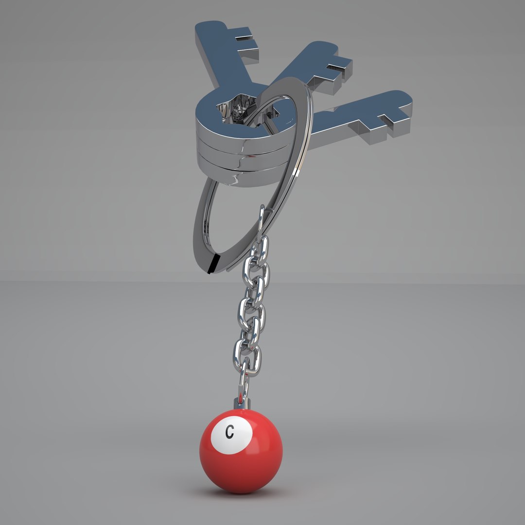 C Snooker Ball With Keychain 3D Model - TurboSquid 2414662