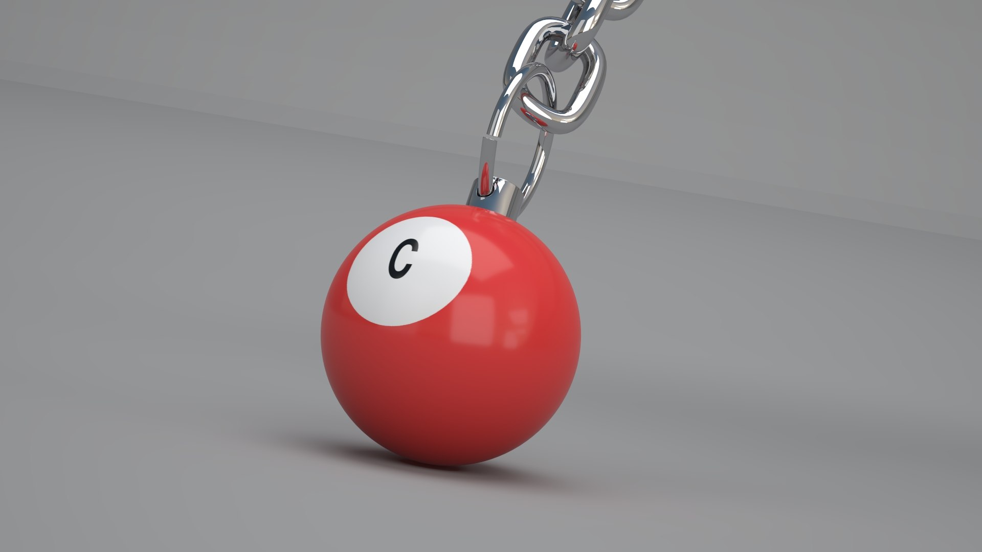 C Snooker Ball With Keychain 3D Model - TurboSquid 2414662