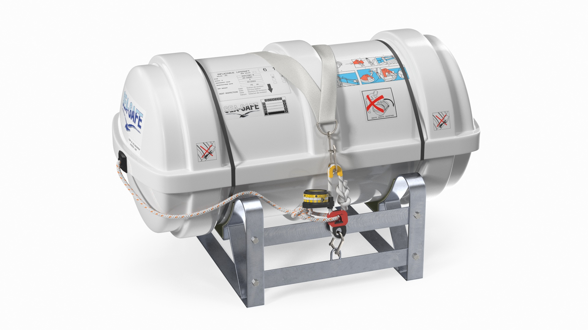 3D Model Life Raft Capsule With Stand - TurboSquid 1999900