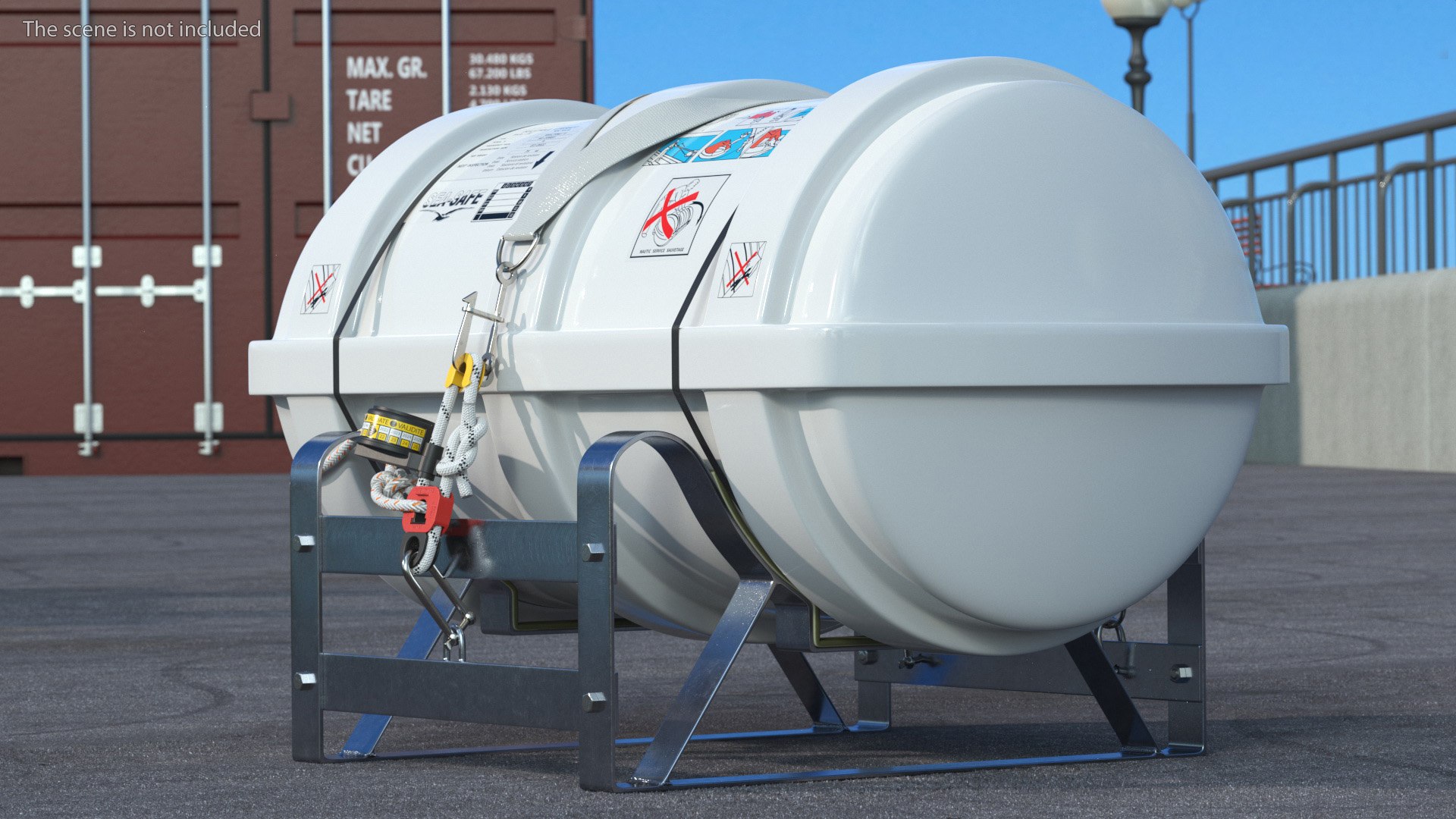 3D Model Life Raft Capsule With Stand - TurboSquid 1999900