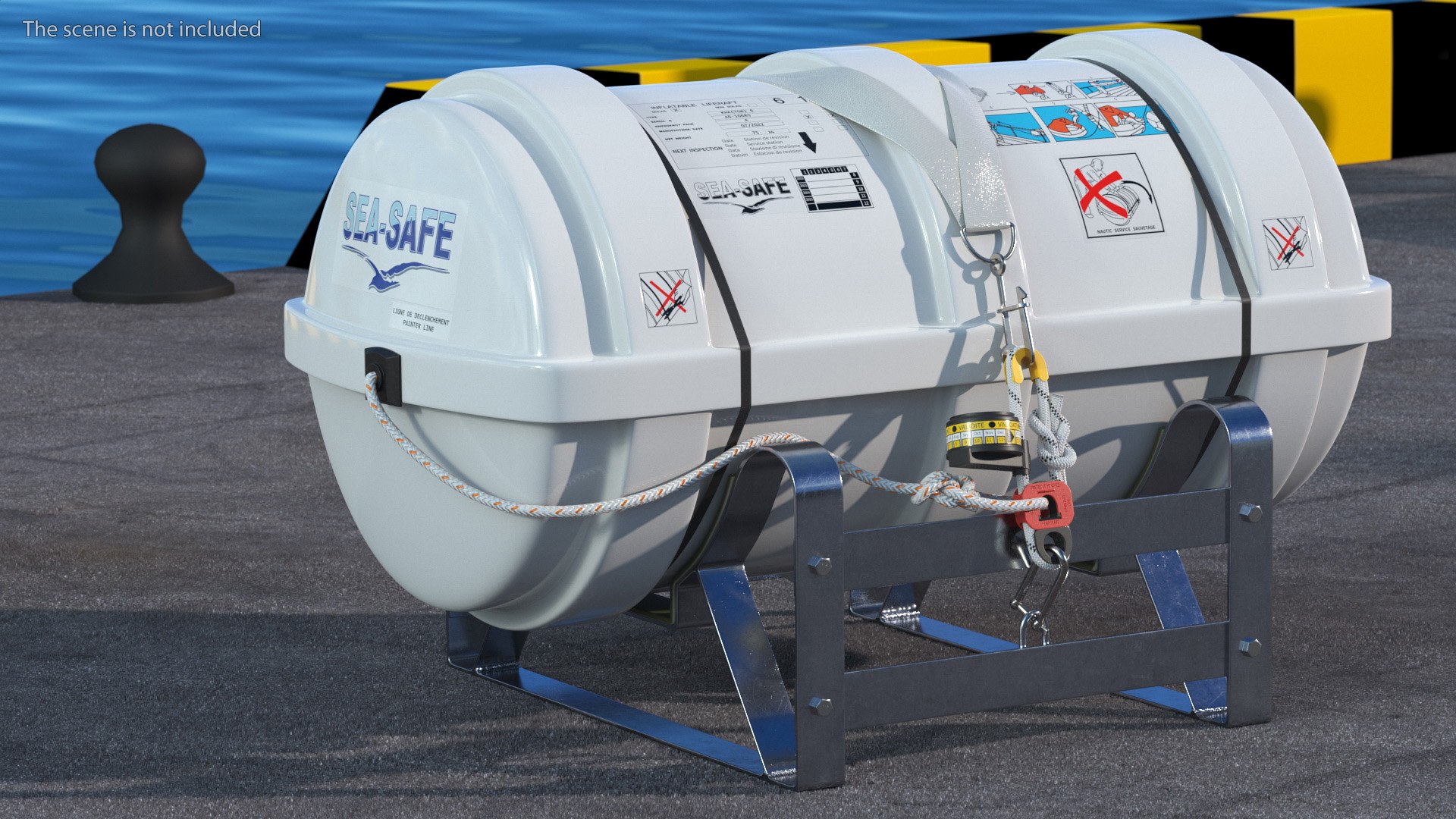 3D Model Life Raft Capsule With Stand - TurboSquid 1999900