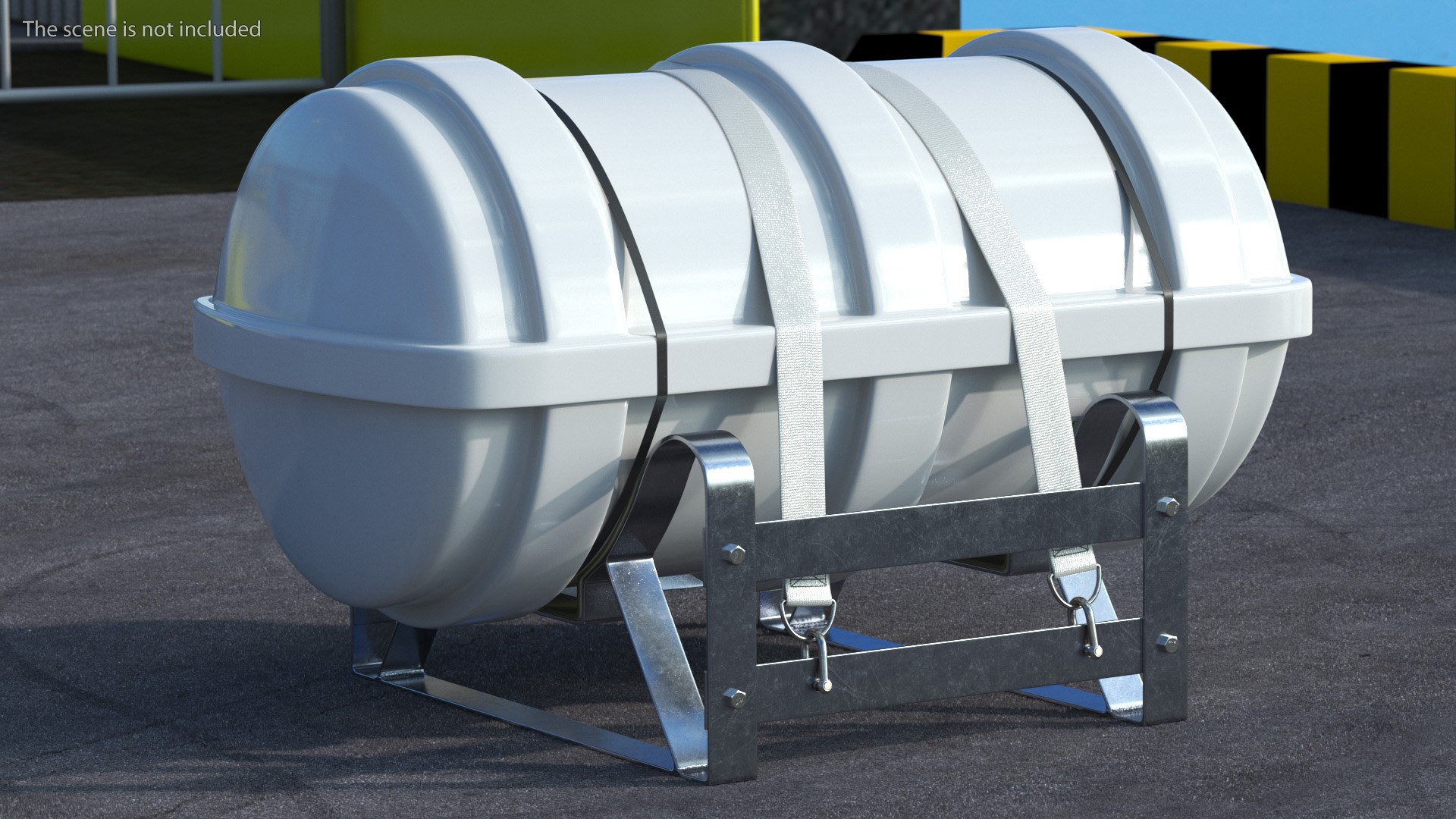 3D Model Life Raft Capsule With Stand - TurboSquid 1999900