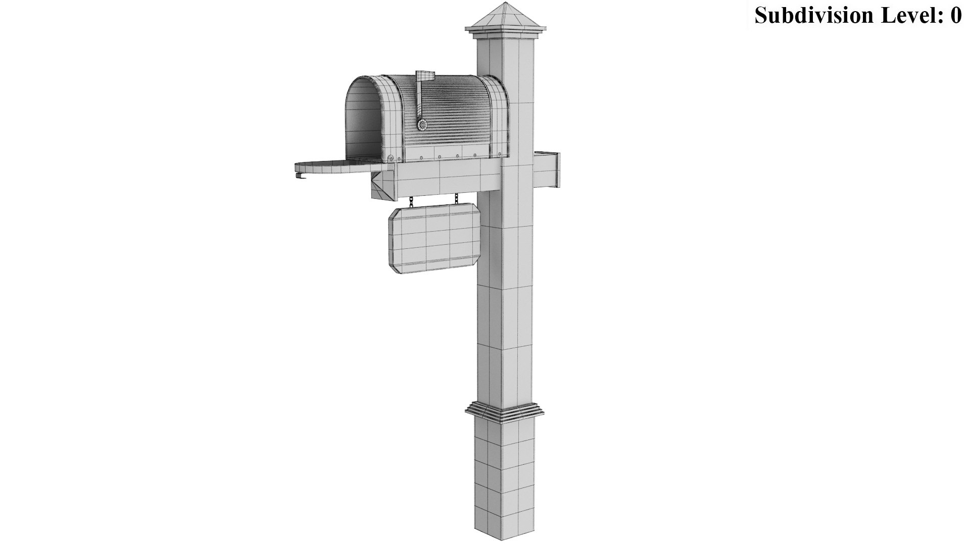 3D Blue Mailbox With Envelopes model - TurboSquid 1857143