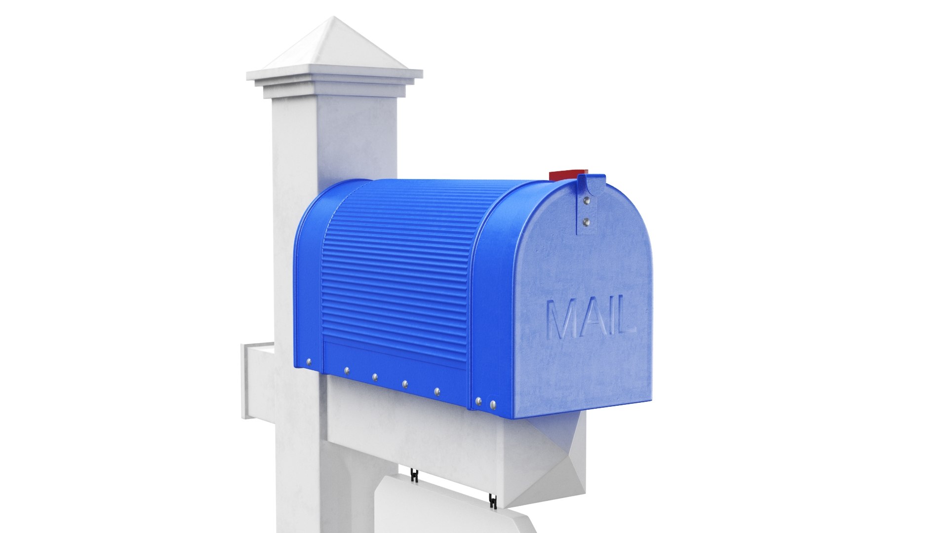 3D Blue Mailbox With Envelopes model - TurboSquid 1857143
