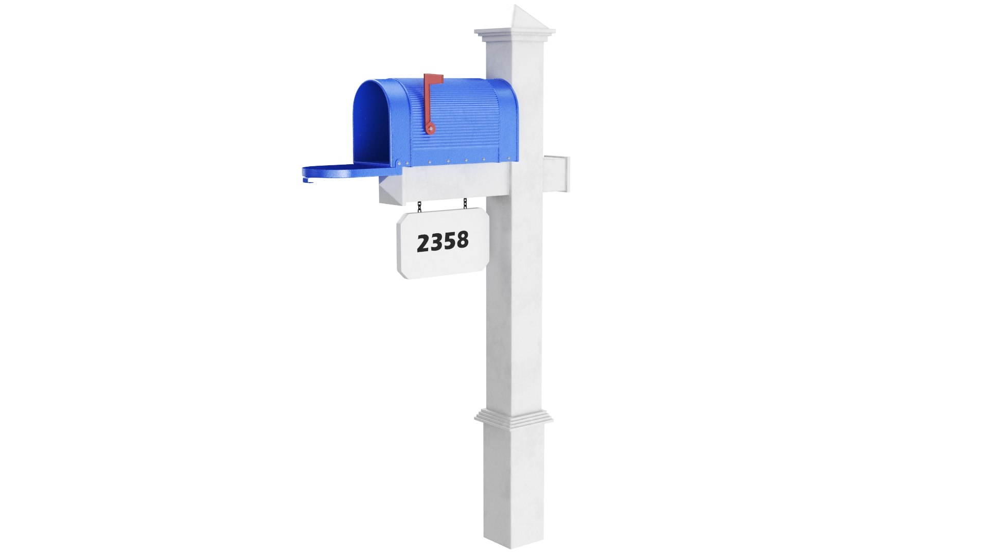 3D Blue Mailbox With Envelopes model - TurboSquid 1857143
