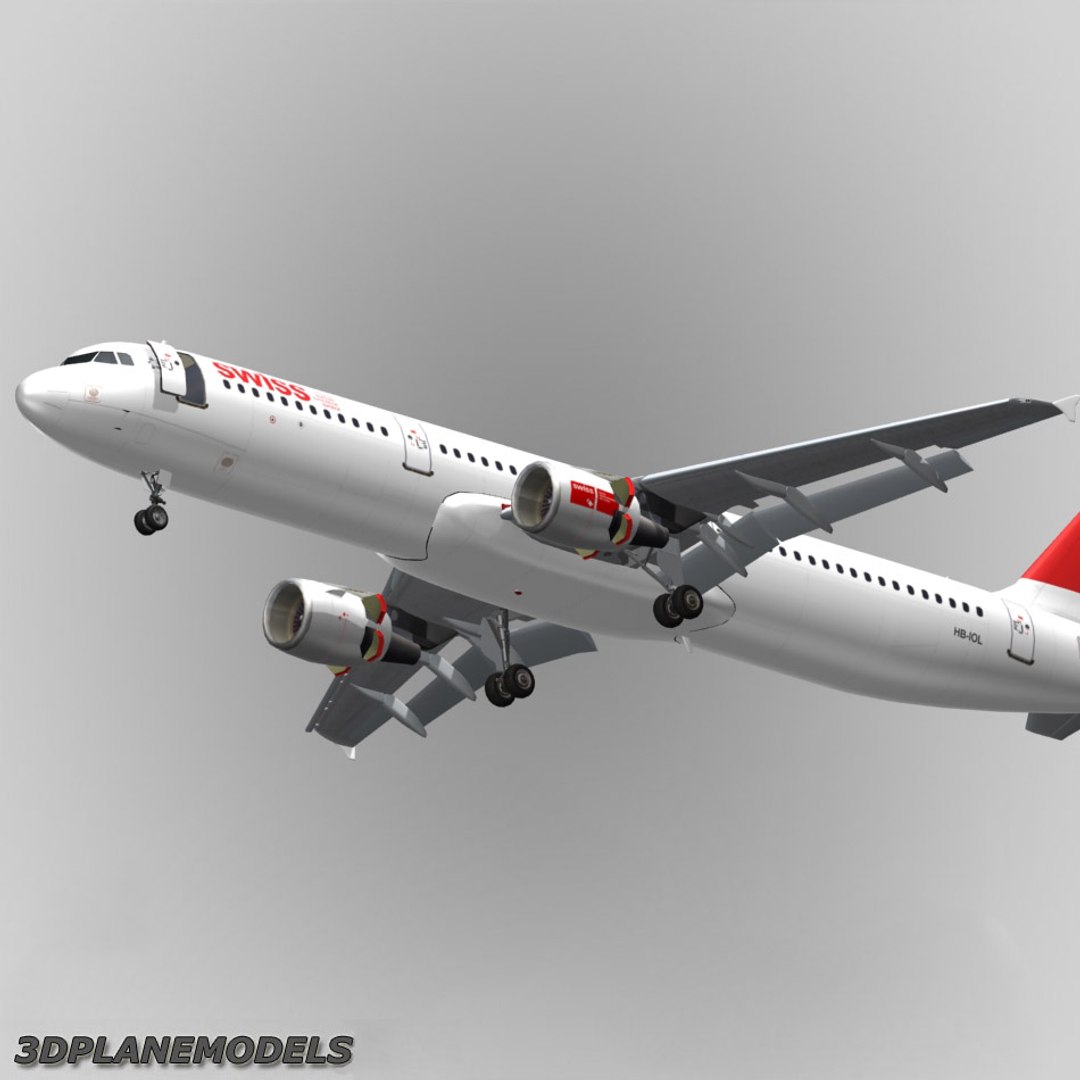 3d Airbus A321 Swiss International Model