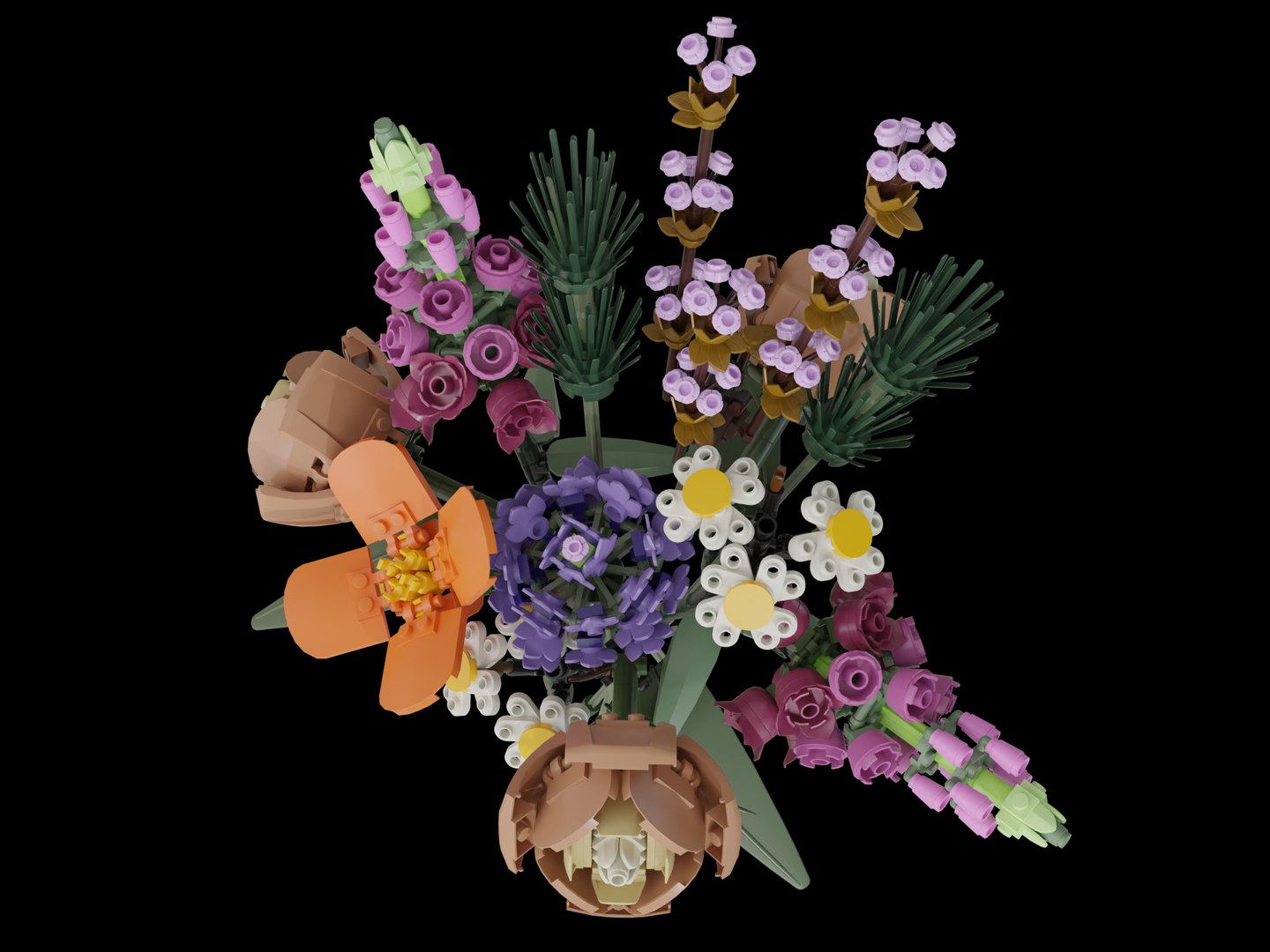 3D LEGO Icons Botanical Collection Flower Bouquet 10280 - TurboSquid ...