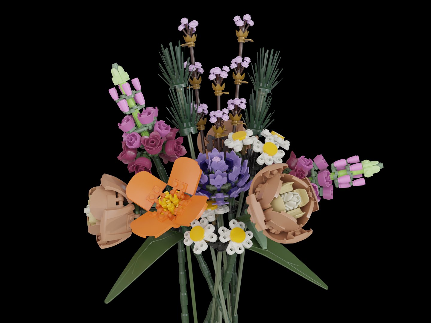 3D LEGO Icons Botanical Collection Flower Bouquet 10280 - TurboSquid ...