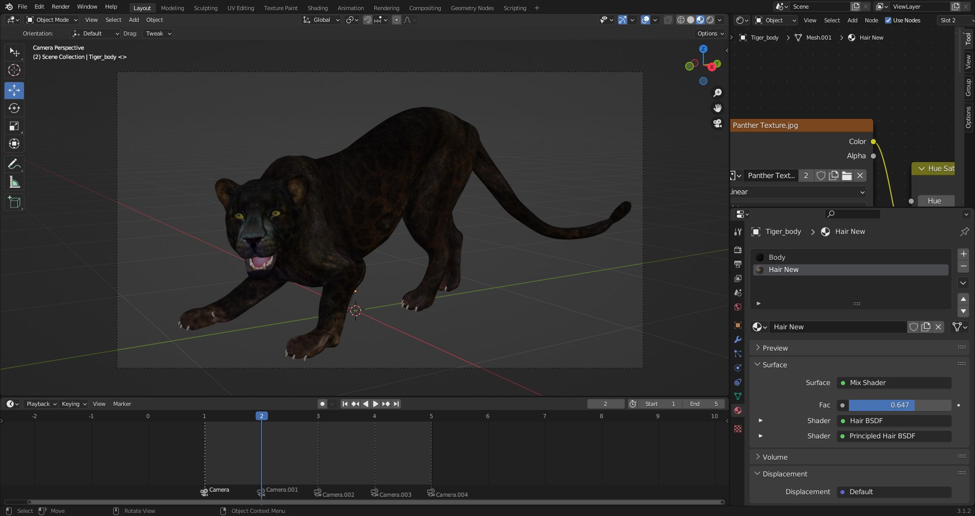 Fur Black Panther Rigged And Animation In Blender Model - TurboSquid ...
