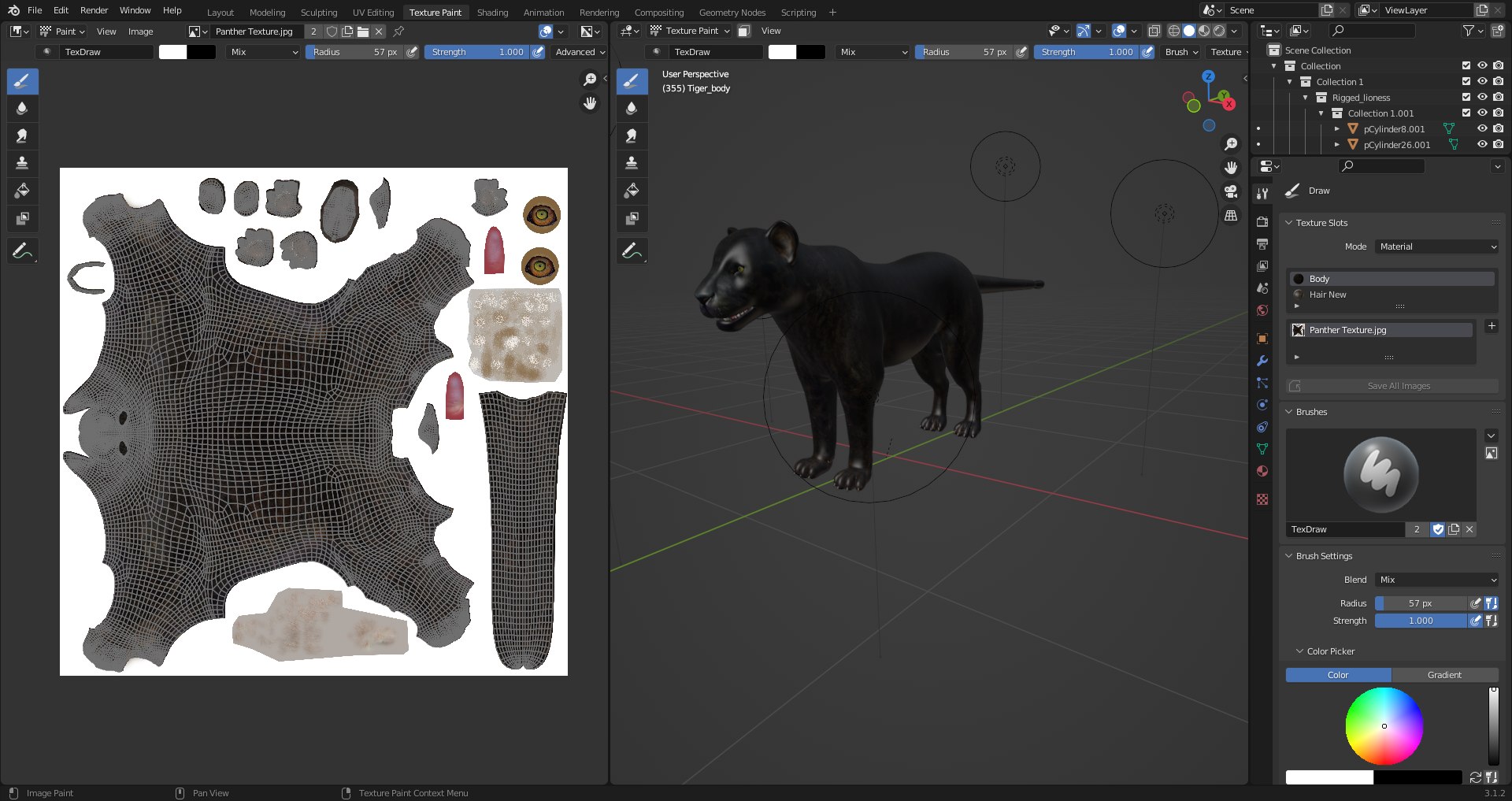 Fur Black Panther Rigged And Animation In Blender Model - TurboSquid ...