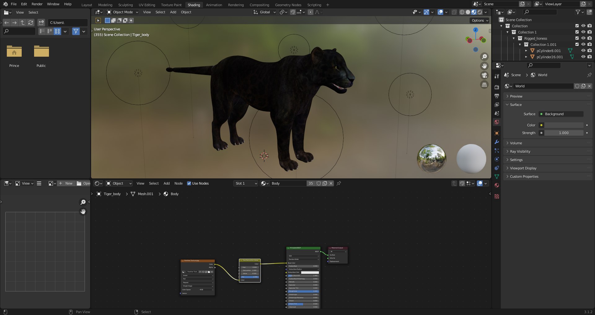 Fur Black Panther Rigged And Animation In Blender Model - TurboSquid ...