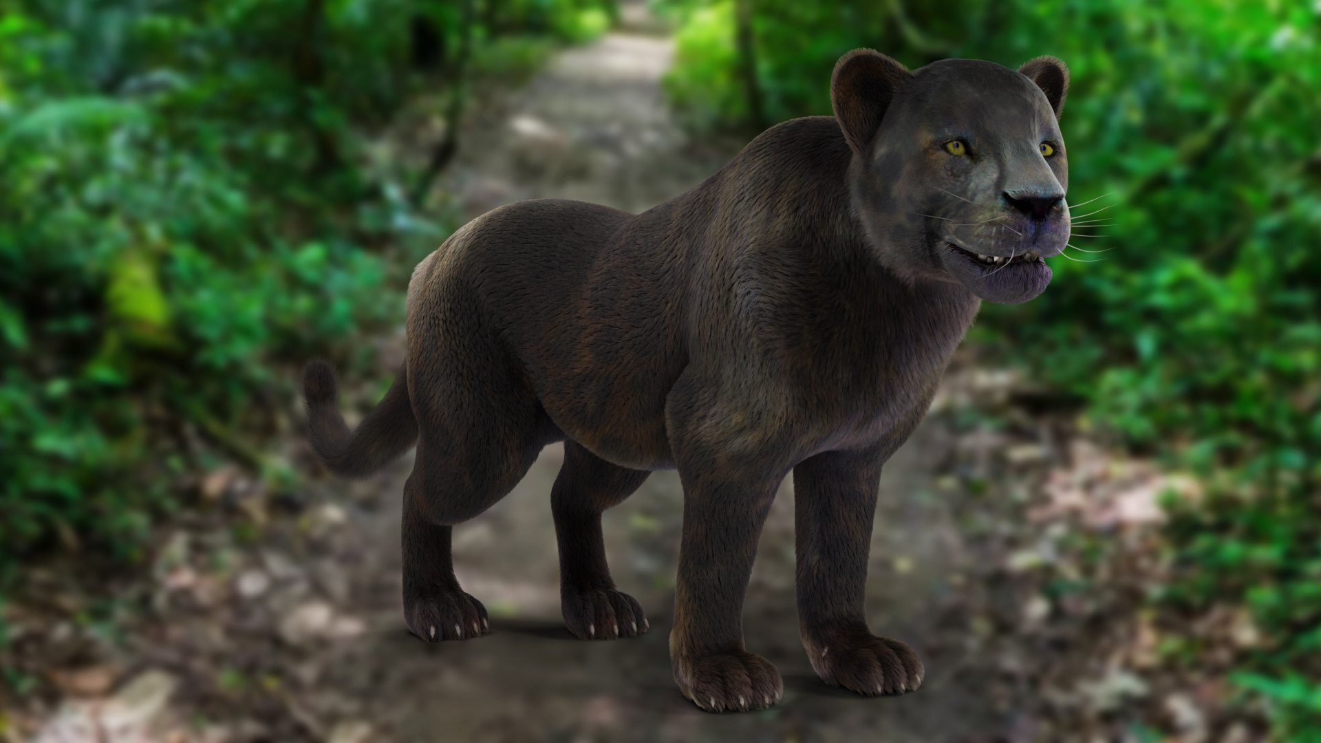 Fur Black Panther Rigged And Animation In Blender Model - TurboSquid ...