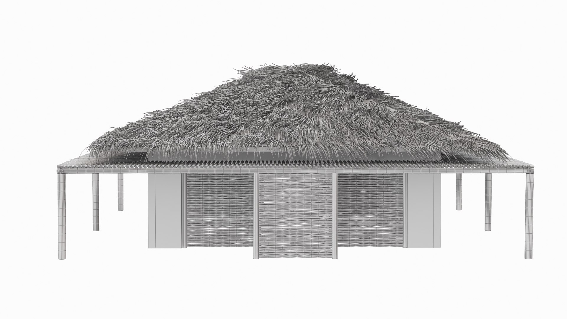 3D Model Bamboo Shelter Bungalo - TurboSquid 1487185