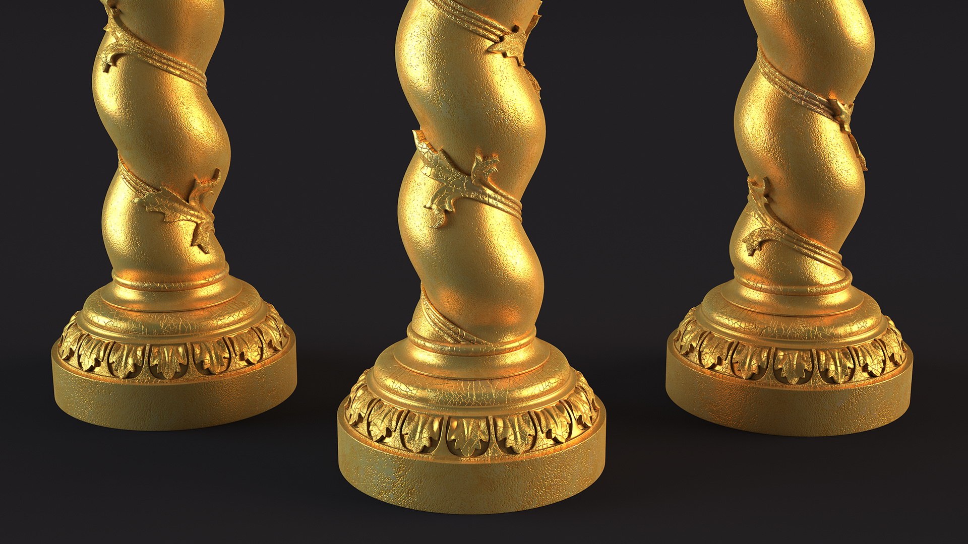 3D Baroque Twisted Column Model - TurboSquid 2194294