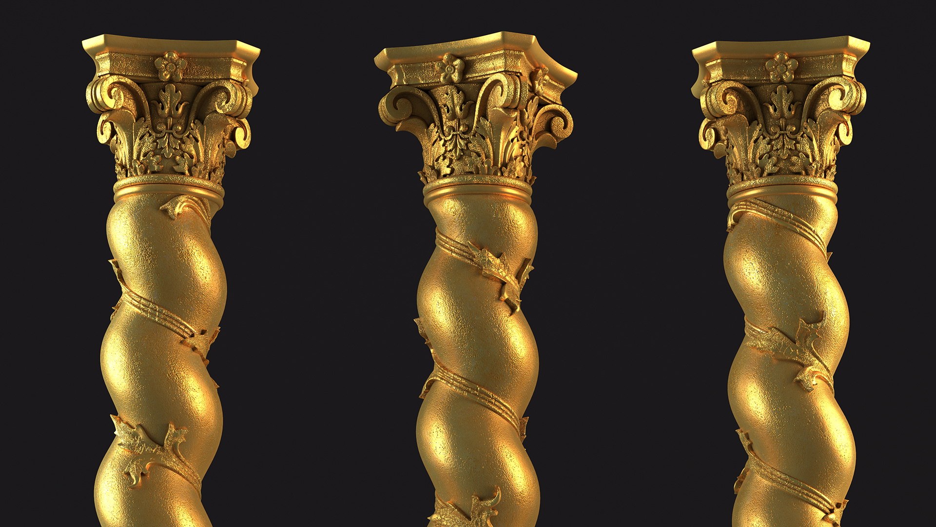 3D Baroque Twisted Column Model - TurboSquid 2194294