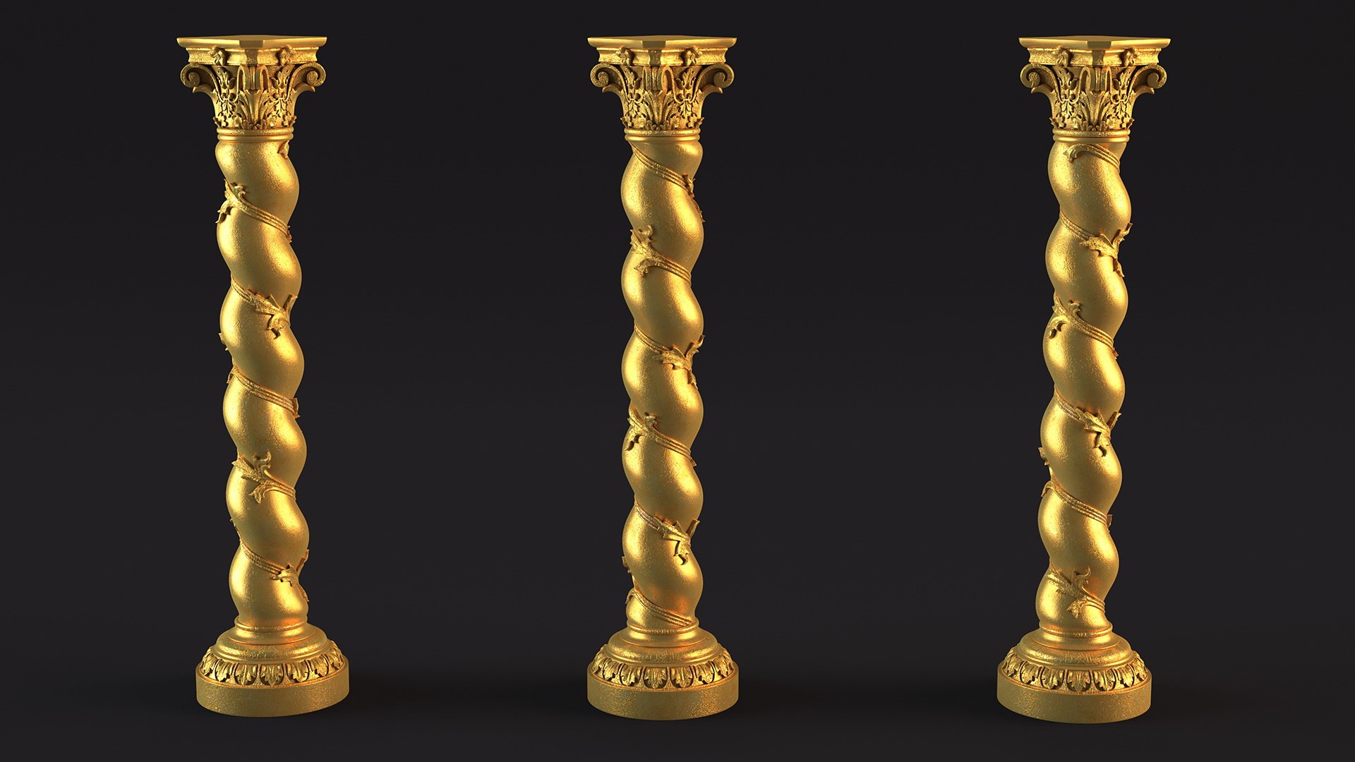 3D Baroque Twisted Column Model - TurboSquid 2194294