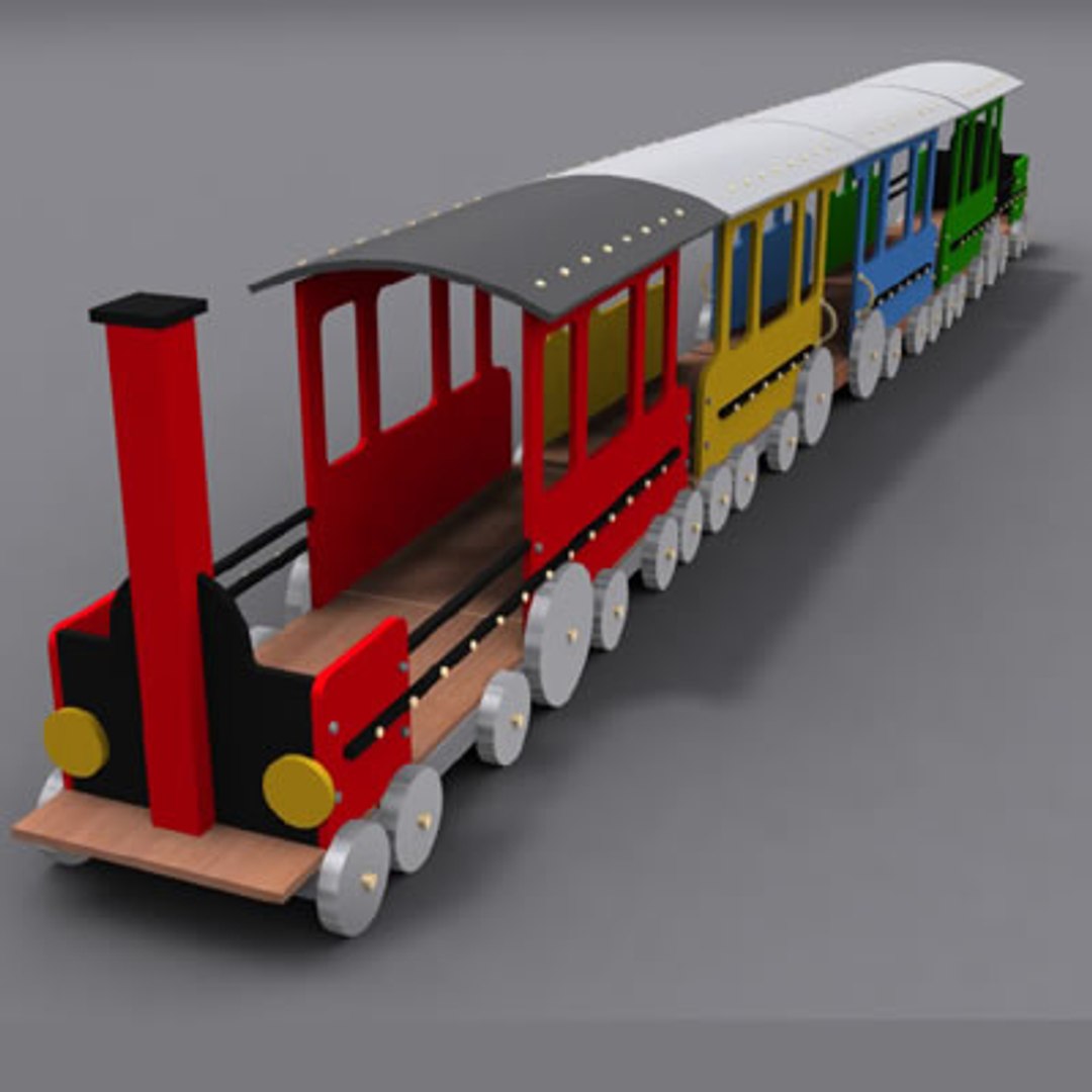 Cartoon Train 3d Model