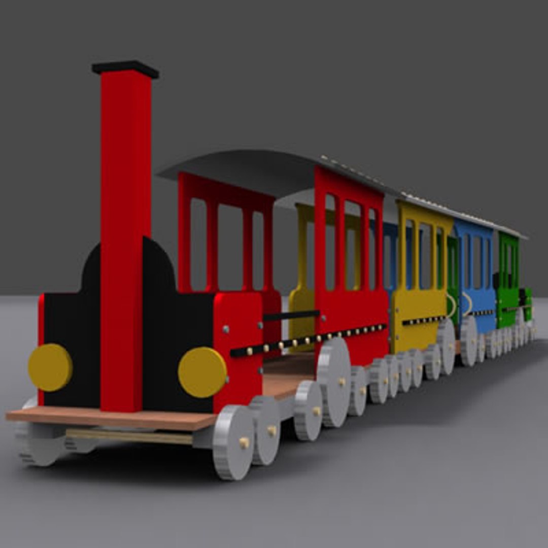 Cartoon Train 3d Model