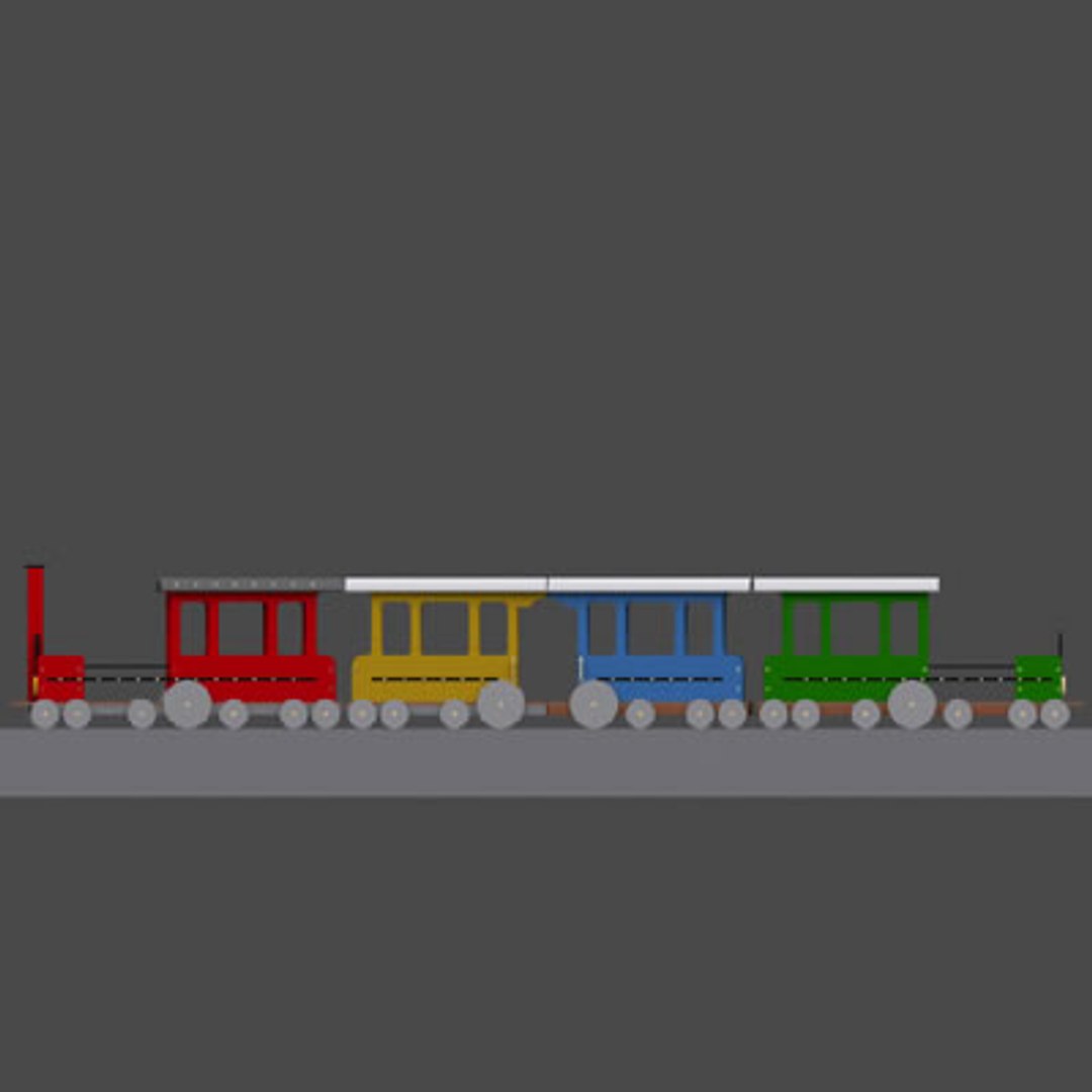 Cartoon Train 3d Model