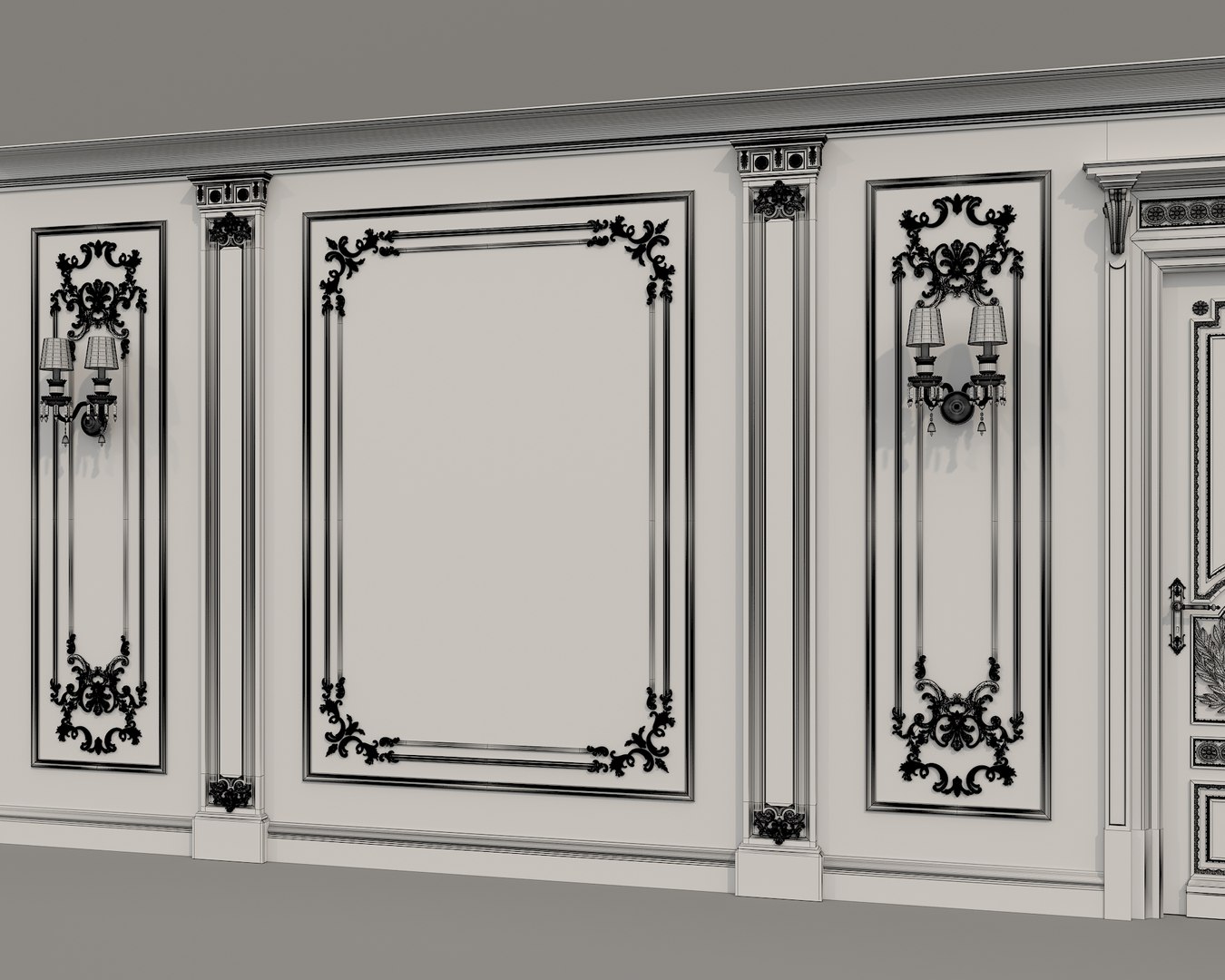 3D Model Wall Molding In Classic French Style 49 - TurboSquid 2366076