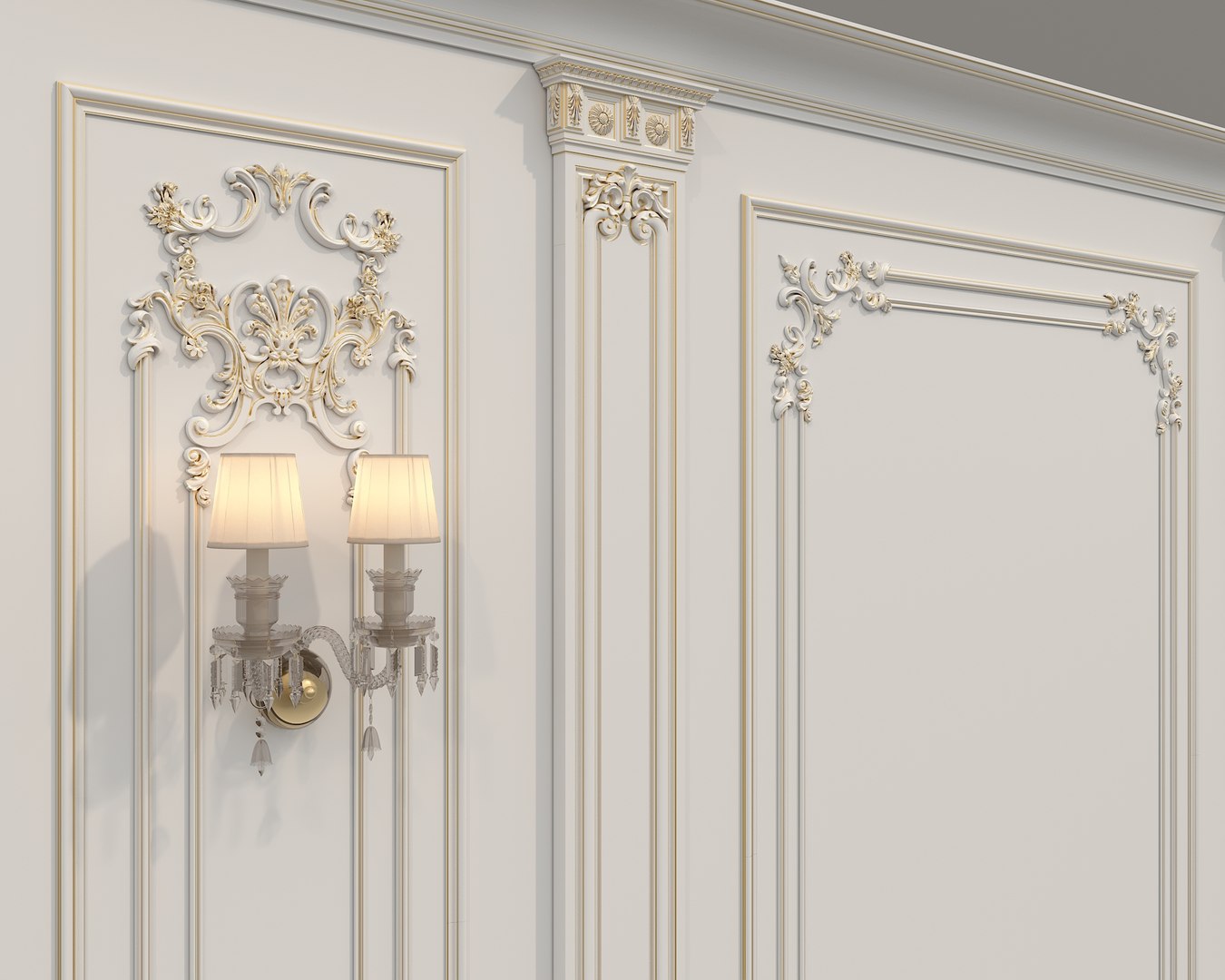 3D Model Wall Molding In Classic French Style 49 - TurboSquid 2366076