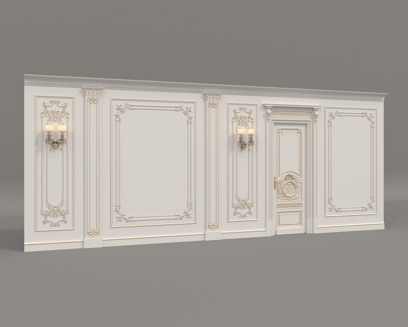 3D Model Wall Molding In Classic French Style 49 - TurboSquid 2366076