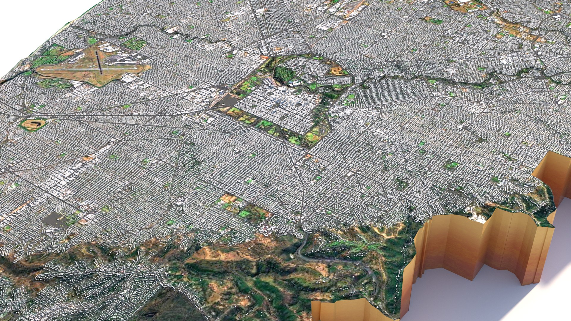 3D Adelaide Terrain City - TurboSquid 2420306