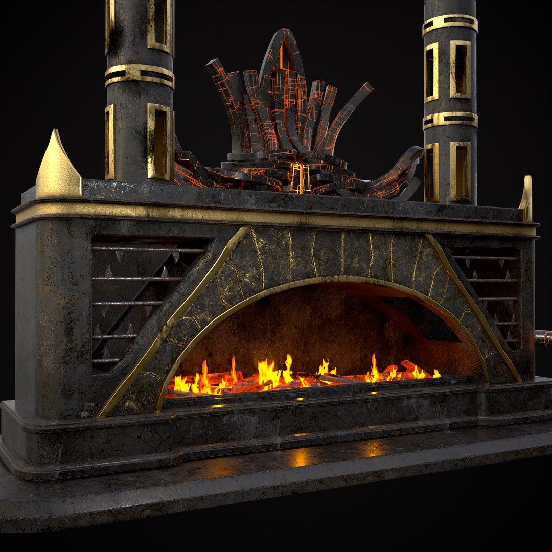 3D Dark Sci-fi Fire Pit Model - TurboSquid 2027688
