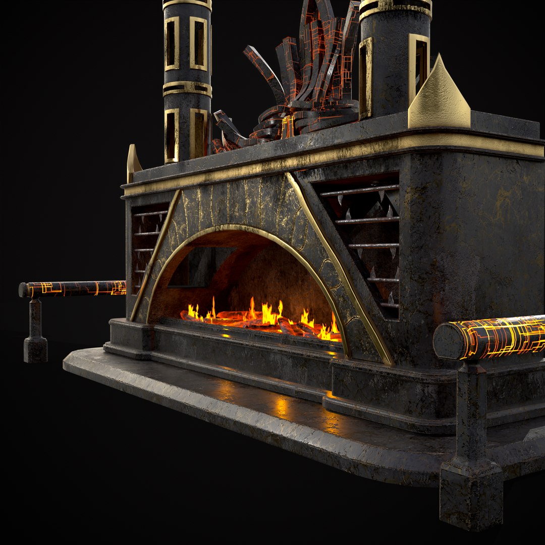 3D Dark Sci-fi Fire Pit Model - TurboSquid 2027688