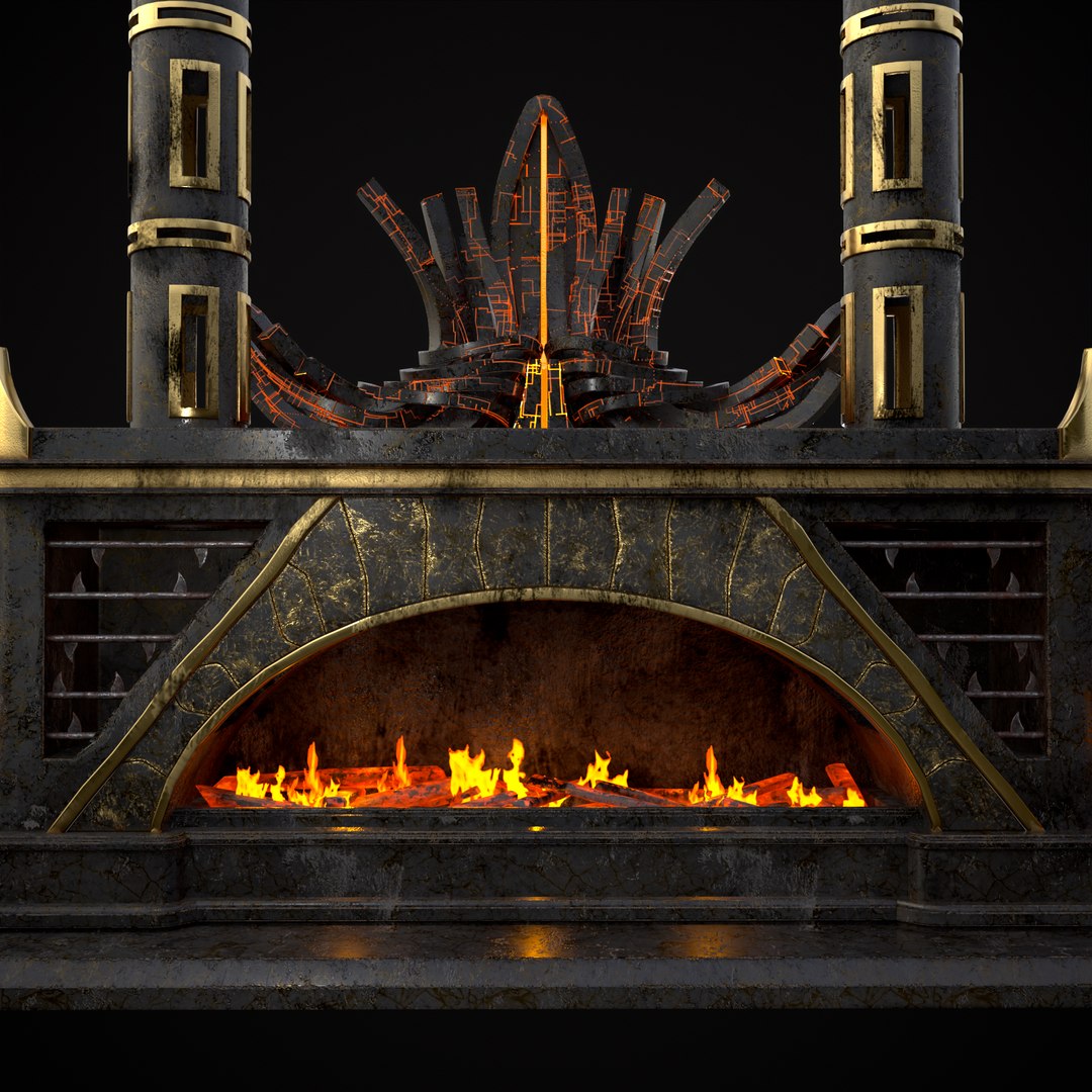 3D Dark Sci-fi Fire Pit Model - TurboSquid 2027688