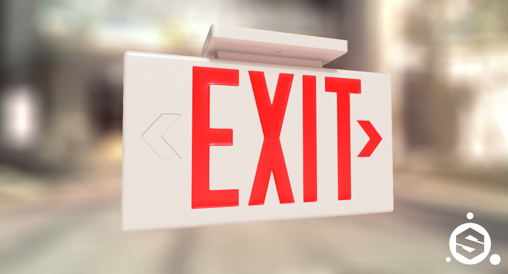 3D Exit Sign - Model - TurboSquid 1170859