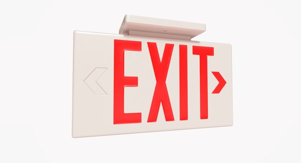 Exit sign 3D - TurboSquid 1168591