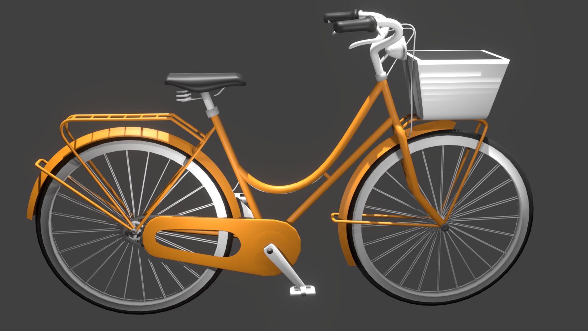 Bicycle orange model - TurboSquid 1666568