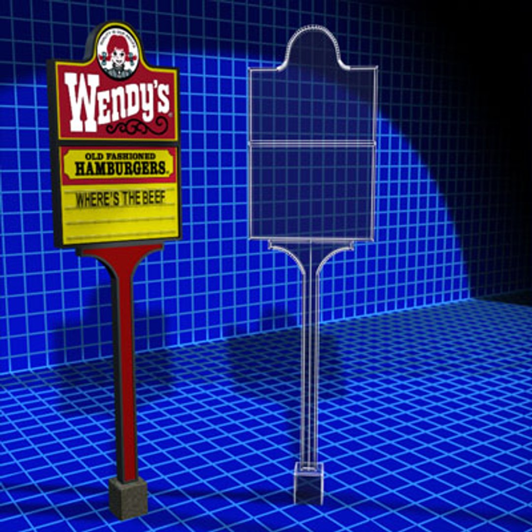 3d Wendy Sign 01 Restaurant