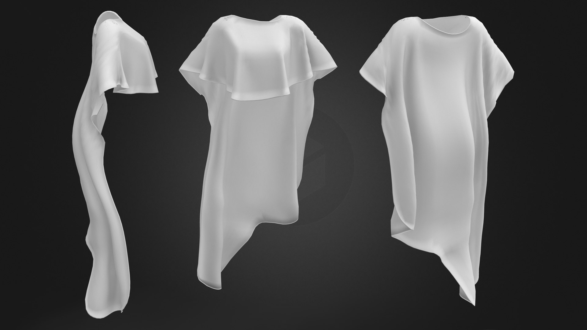 3D Long Poncho Topper Dress Model - TurboSquid 1807056