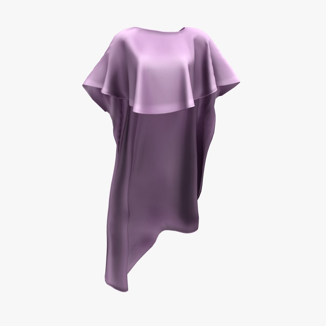3D Long Poncho Topper Dress Model - TurboSquid 1807056