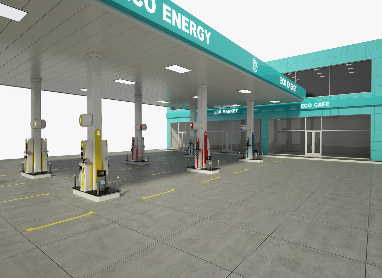 3D Gas Station Model - TurboSquid 1427673