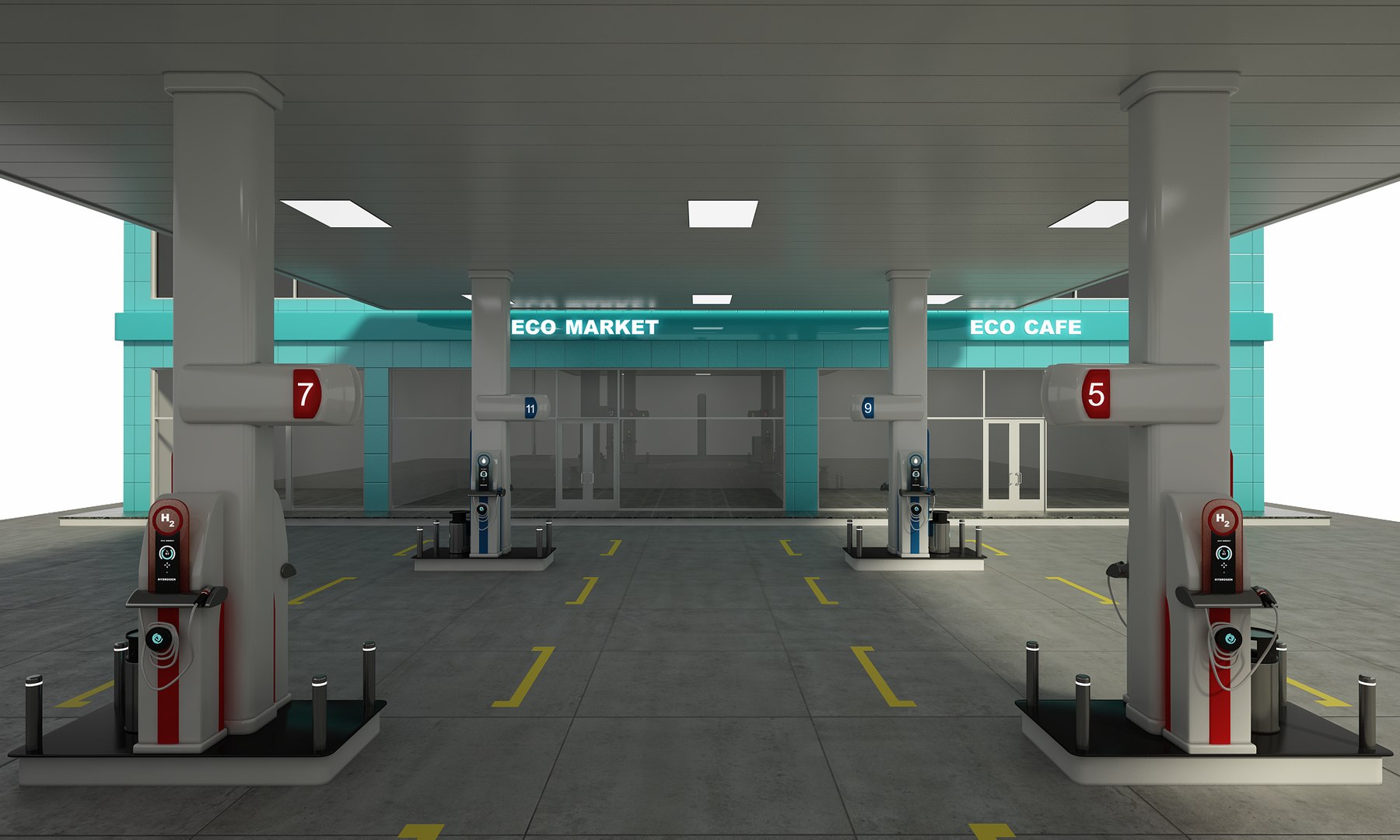 3D Gas Station Model - TurboSquid 1427673