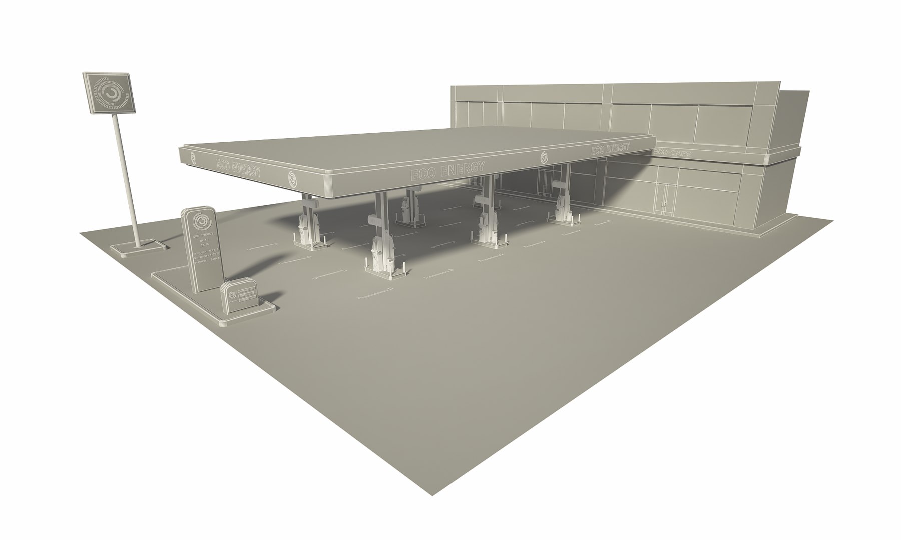 3D Gas Station Model - TurboSquid 1427673