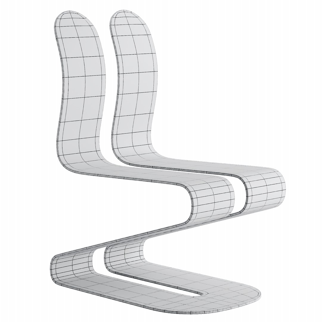 Fluid Ribbon Black Chair 3D Model - TurboSquid 2402636